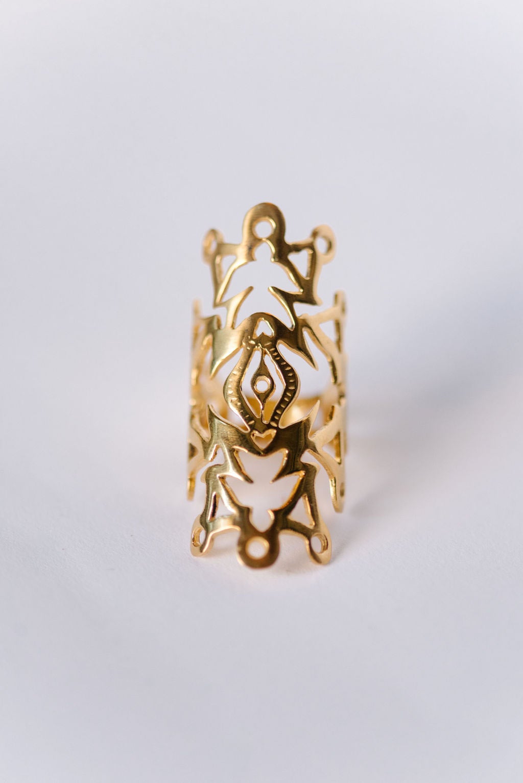 Unity Doves Ring by Yelena Noah in Gold Plated Brass | KIN
